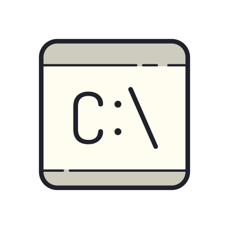 Command Line icon in Color Hand Drawn Style