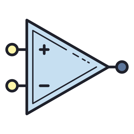 Comparator icon in Color Hand Drawn Style