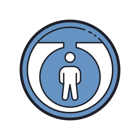 Confined Spaces icon in Color Hand Drawn Style