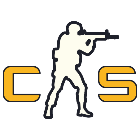 Counter Strike icon in Color Hand Drawn Style