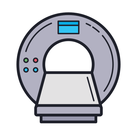 CT Scanner icon in Color Hand Drawn Style