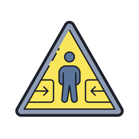 Danger Of Crushing icon in Color Hand Drawn Style