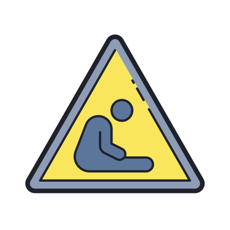 Danger Of Suffocation Hazard icon in Color Hand Drawn Style
