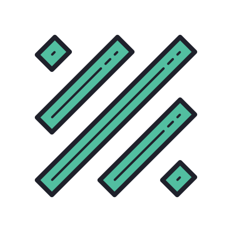 Diagonal Lines icon in Color Hand Drawn Style