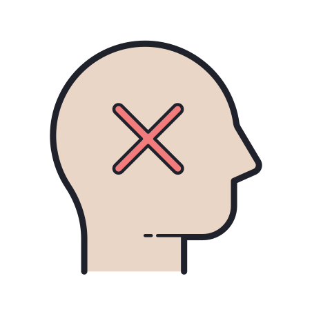 Disapprove icon in Color Hand Drawn Style