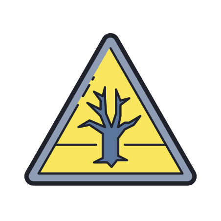 Environmental Hazard icon in Color Hand Drawn Style