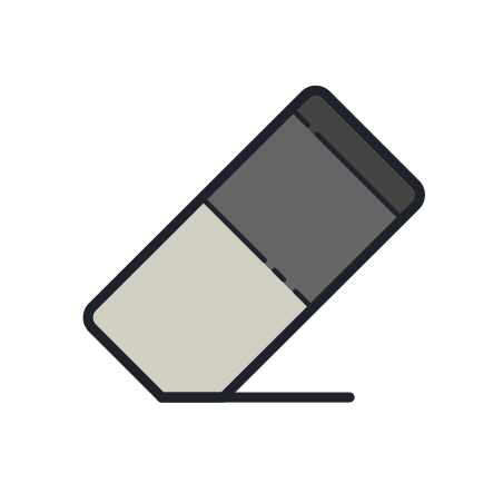 Erase icon in Color Hand Drawn Style