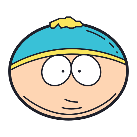 Eric Cartman icon in Color Hand Drawn Style