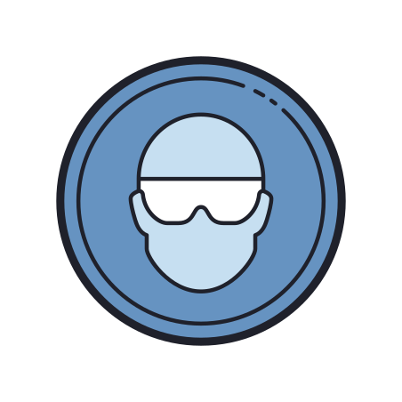 Eye Protection icon in Color Hand Drawn Style