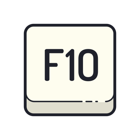 F10 Key icon in Color Hand Drawn Style