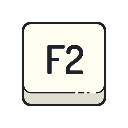 F2 Key icon in Color Hand Drawn Style