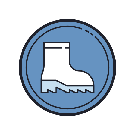 Foot Protection icon in Color Hand Drawn Style