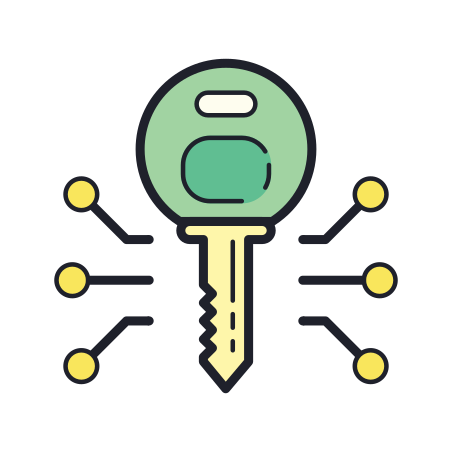 Grand Master Key icon in Color Hand Drawn Style