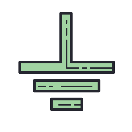 Ground Symbol icon in Color Hand Drawn Style