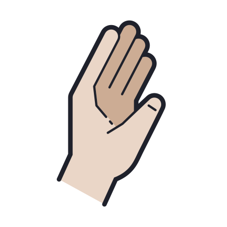 Hand Side View icon in Color Hand Drawn Style