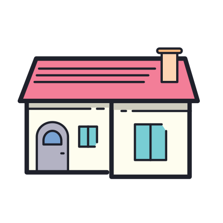 Home icon in Color Hand Drawn Style