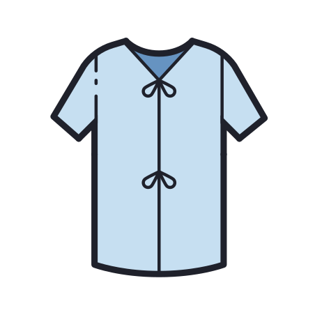 Hospital Gown icon in Color Hand Drawn Style