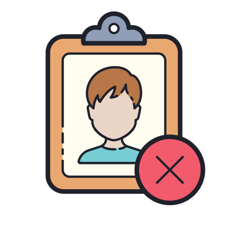 ID not Verified icon in Color Hand Drawn Style