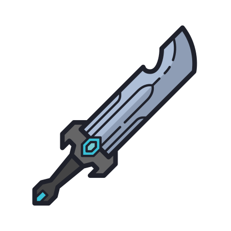 Jim Trollhunters Sword icon in Color Hand Drawn Style