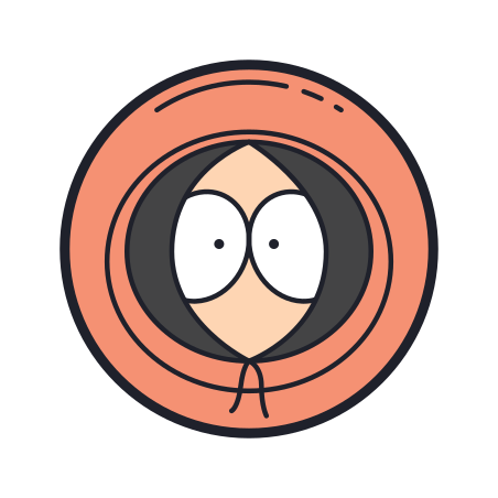 Kenny McCormick icon in Color Hand Drawn Style