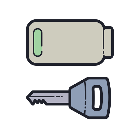 Key Fob Battery Low icon in Color Hand Drawn Style