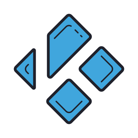Kodi icon in Color Hand Drawn Style