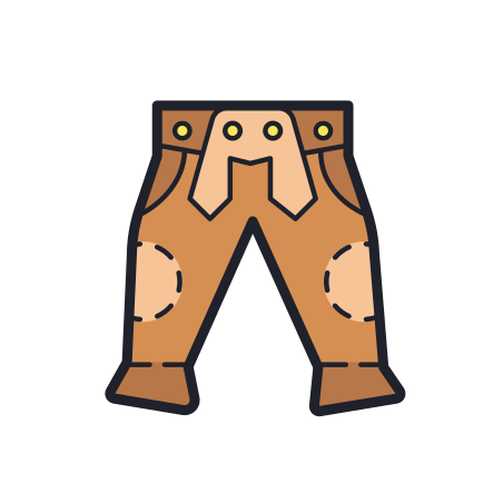 Lederhosen icon in Color Hand Drawn Style
