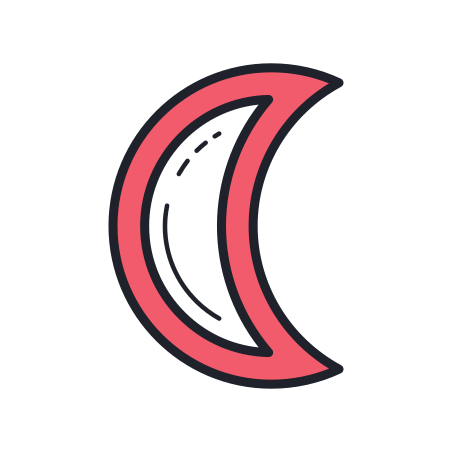 Icono de Símbolo de la luna estilo Color Hand Drawn