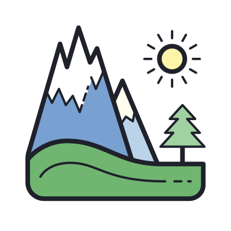 National Park icon in Color Hand Drawn Style