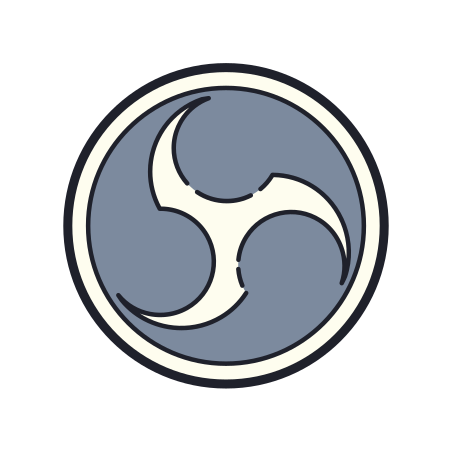 OBS Studio icon in Color Hand Drawn Style