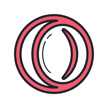 Opera GX icon in Color Hand Drawn Style