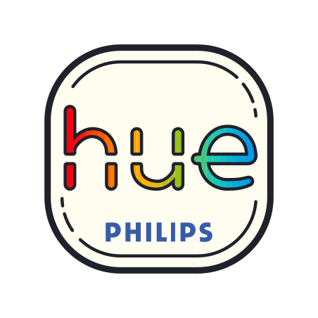 Philips Hue icon in Color Hand Drawn Style