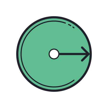 Radius icon in Color Hand Drawn Style