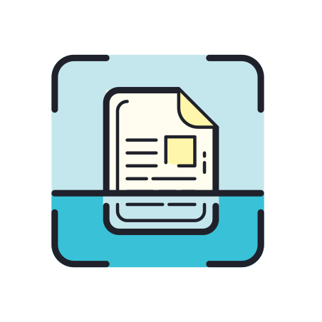 Rescan Document icon in Color Hand Drawn Style