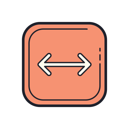 Resize Horizontal icon in Color Hand Drawn Style