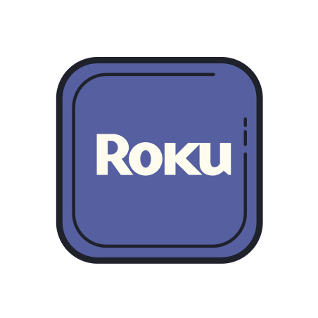 Roku icon in Color Hand Drawn Style