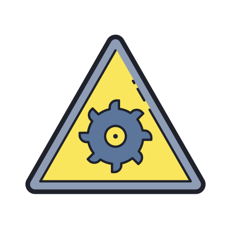 Rotating Blade Hazard icon in Color Hand Drawn Style