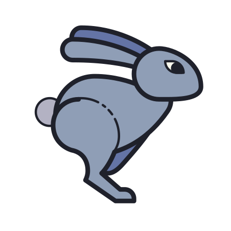 Running Rabbit icon in Color Hand Drawn Style
