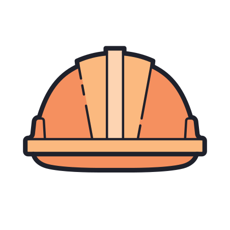 Safety Hat icon in Color Hand Drawn Style