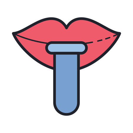 Saliva Test icon in Color Hand Drawn Style