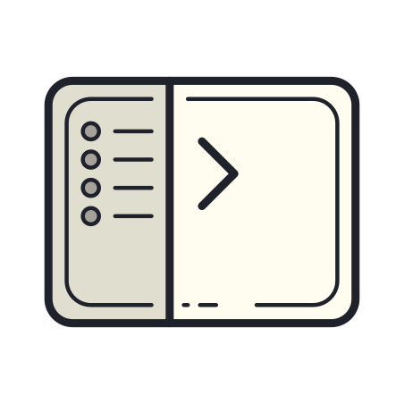 Show Sidepanel icon in Color Hand Drawn Style