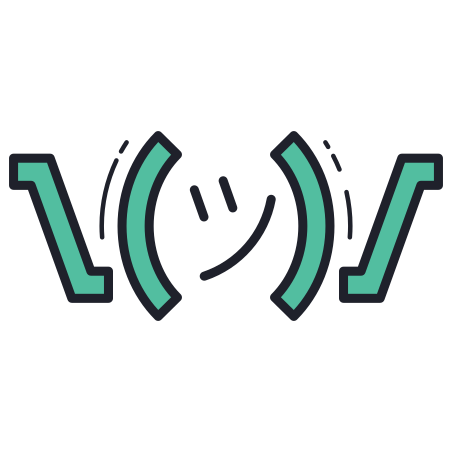 Shrug Emoticon icon in Color Hand Drawn Style