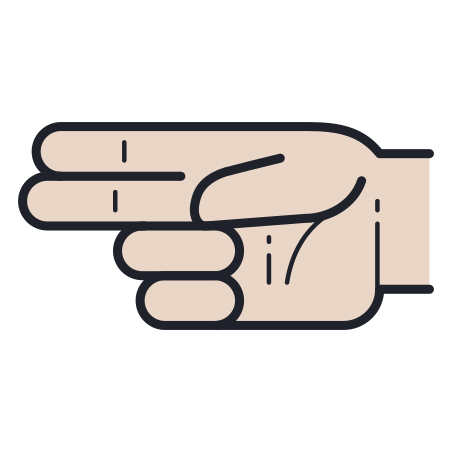 Sign Language H icon in Color Hand Drawn Style
