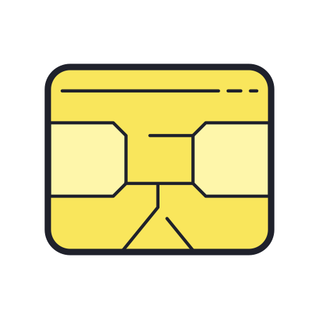 Chip Card icon in Color Hand Drawn Style