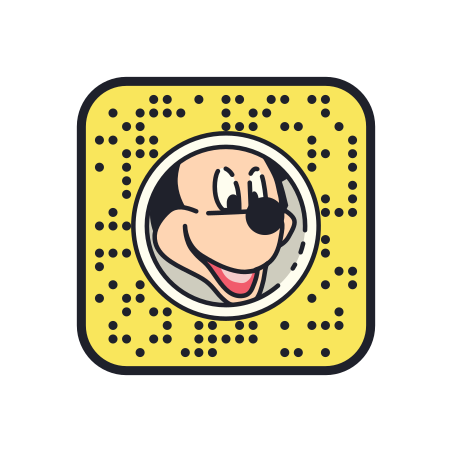 Snapchat Mickey Mouse icon in Color Hand Drawn Style