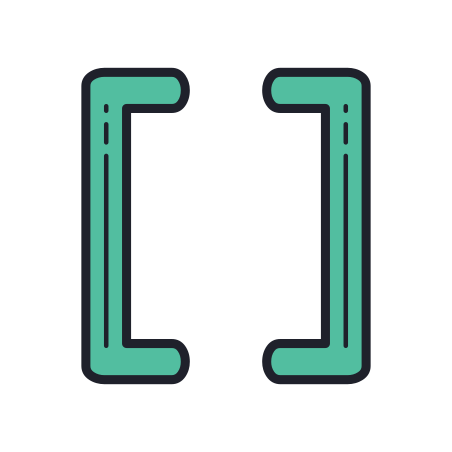 Square Brackets icon in Color Hand Drawn Style
