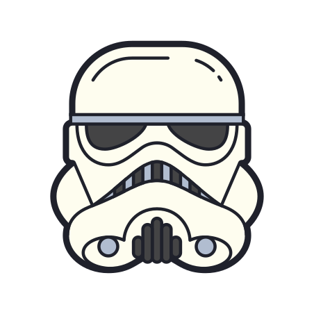 Stormtrooper icon in Color Hand Drawn Style