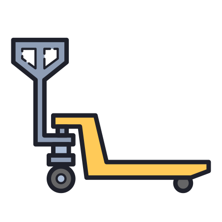 Transpallet icon in Color Hand Drawn Style