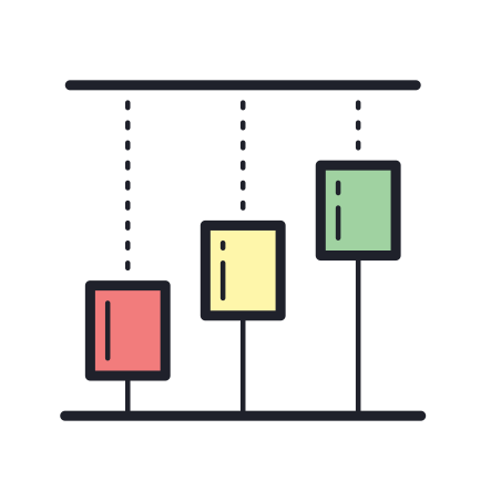 Vertical Timeline icon in Color Hand Drawn Style