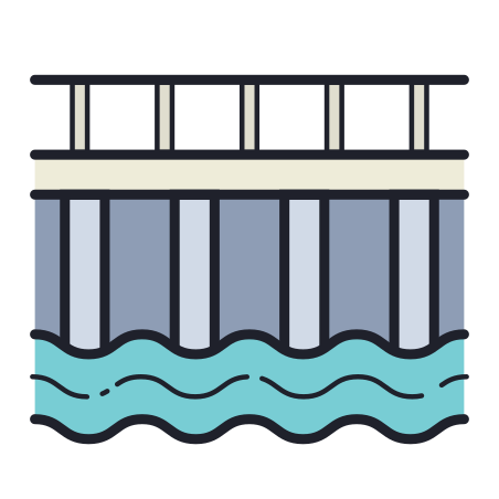 Waterfront Piles icon in Color Hand Drawn Style